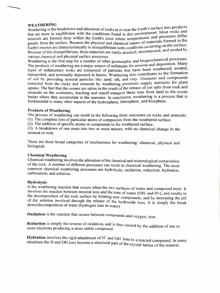 Exogenous Processes-GEO 101 | PDF | Weathering | Soil