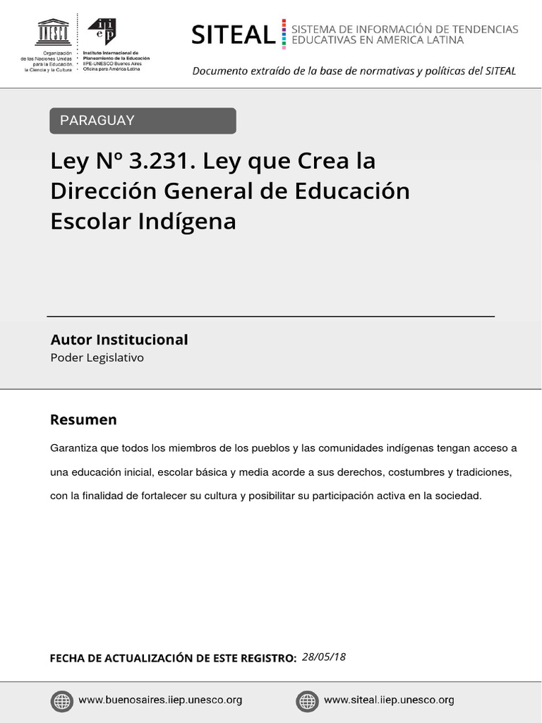 Ley 3231 Dgeei | PDF