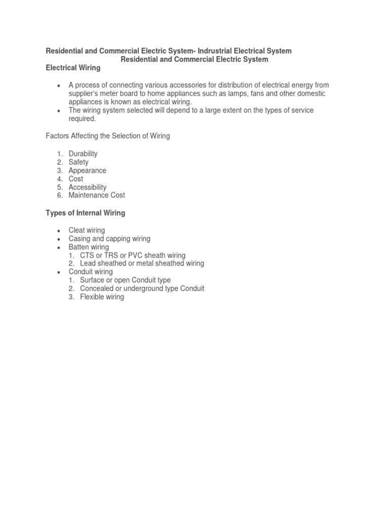 Residential and Commercial Electric System | PDF | Electrical Wiring | Fuse (Electrical)