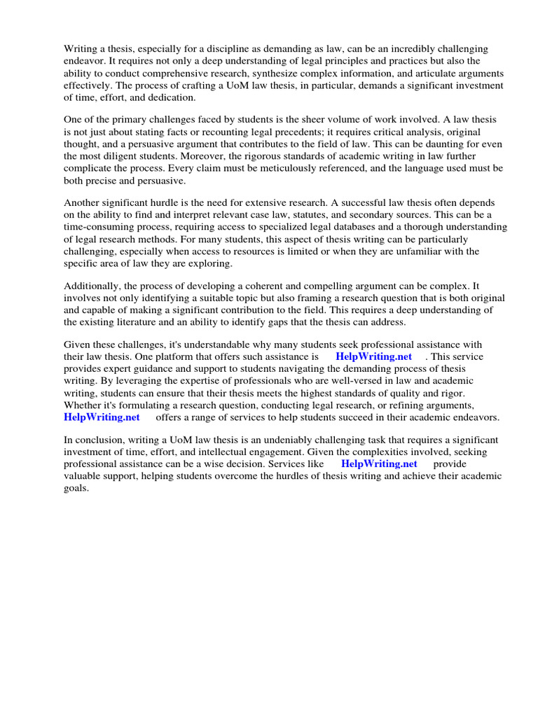 Uom Law Thesis | PDF