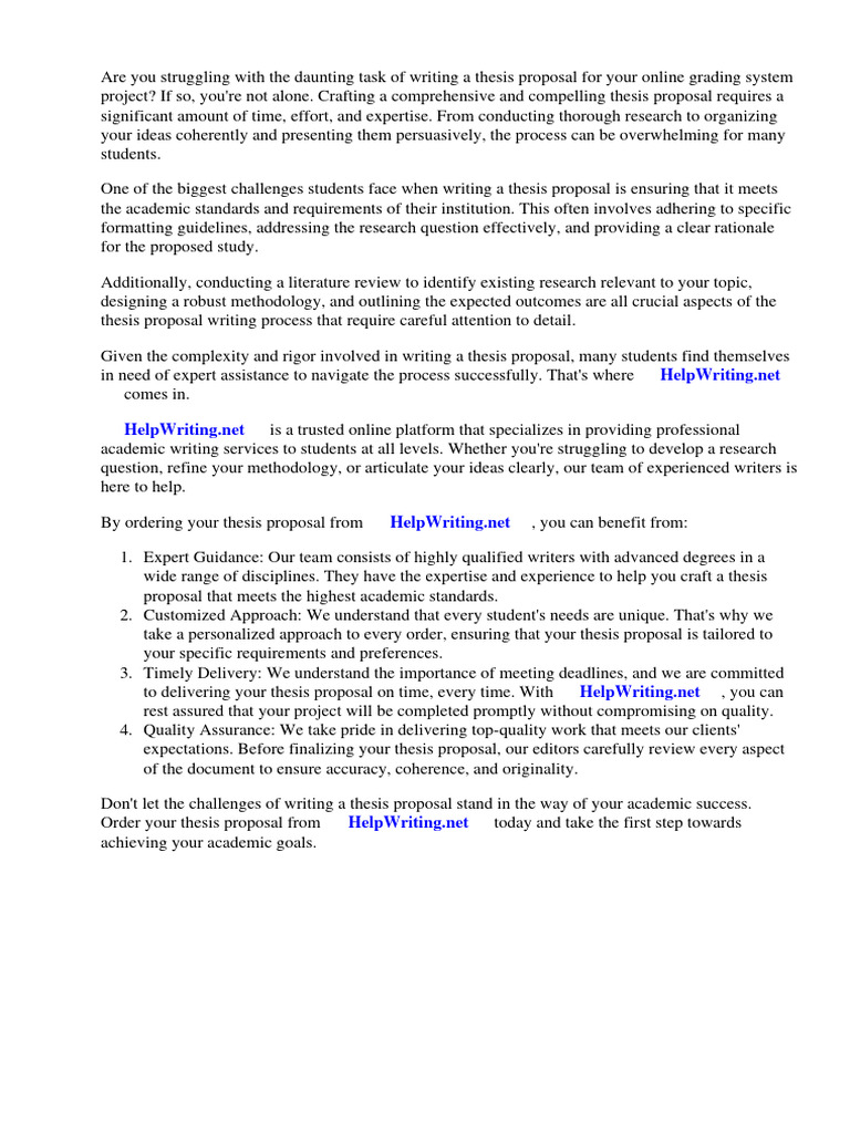 Online Grading System Thesis Proposal | PDF