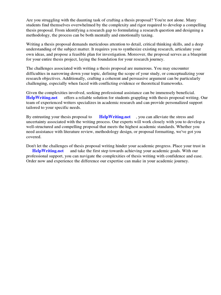 Thesis Proposal Pattern | PDF