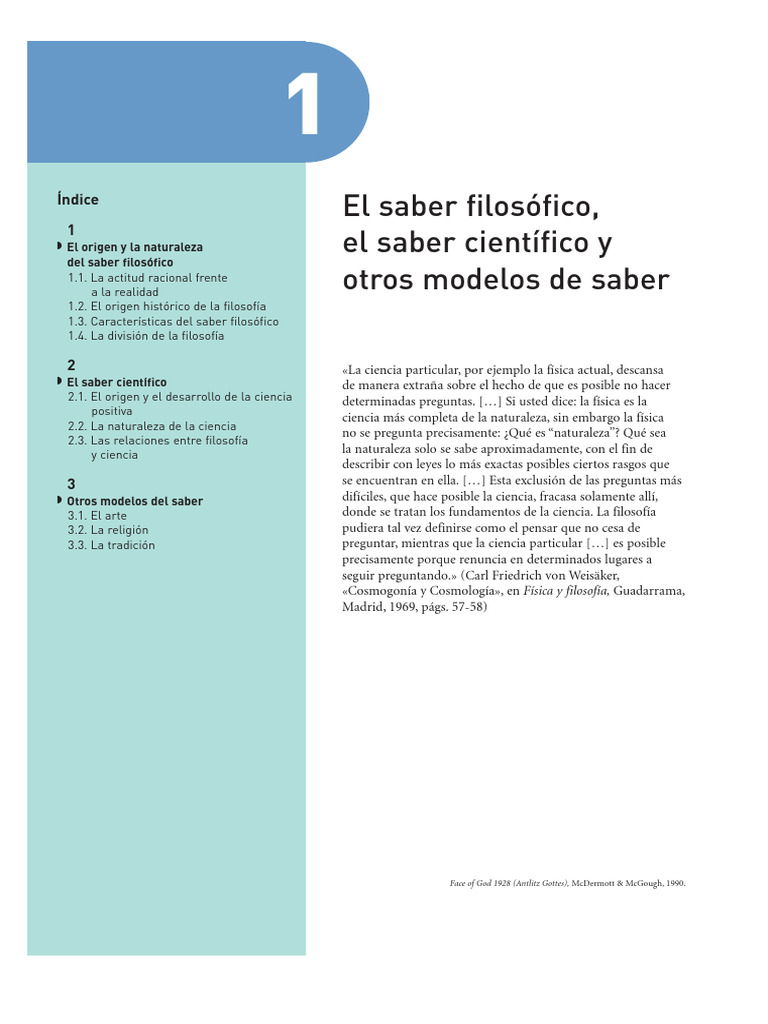 Unidad 1 - El Saber Filosófico, El Saber Científico y Otros Modelos de Saber | PDF ...