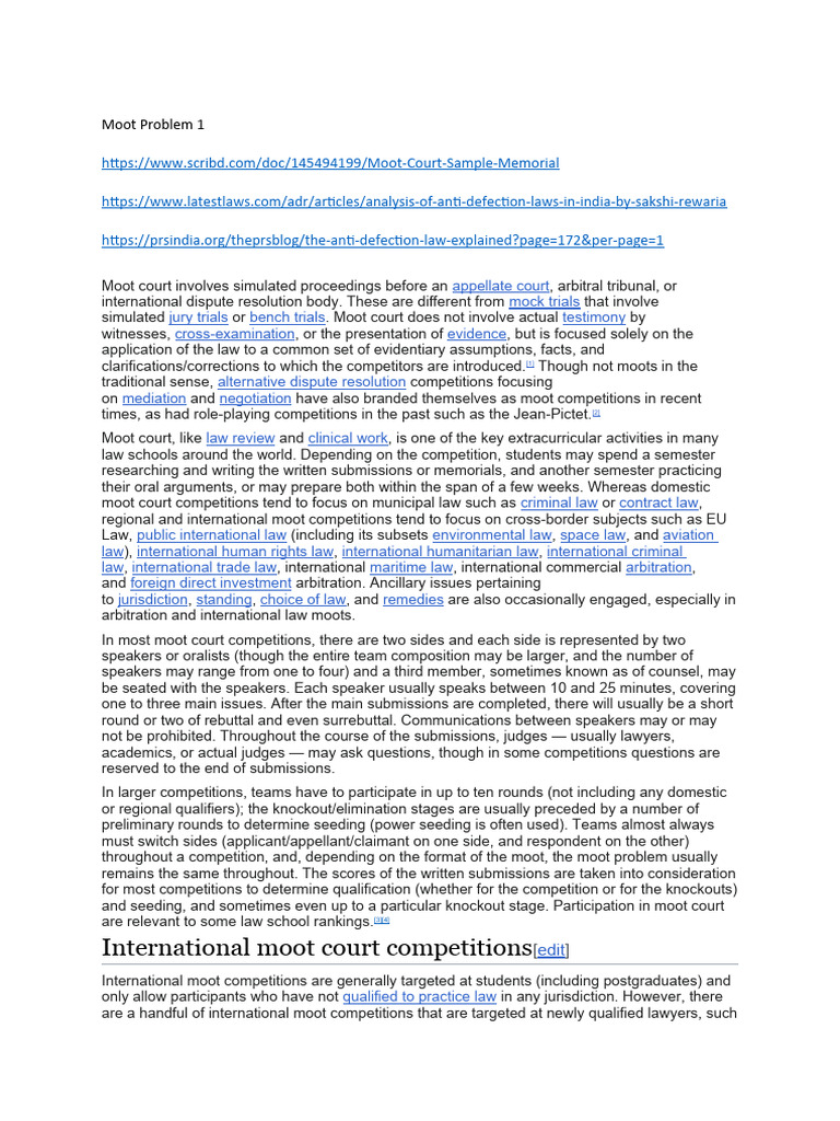 Moot Problem 1 | PDF