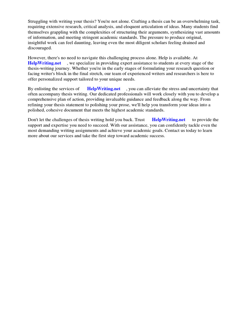 Your Thesis Should | PDF