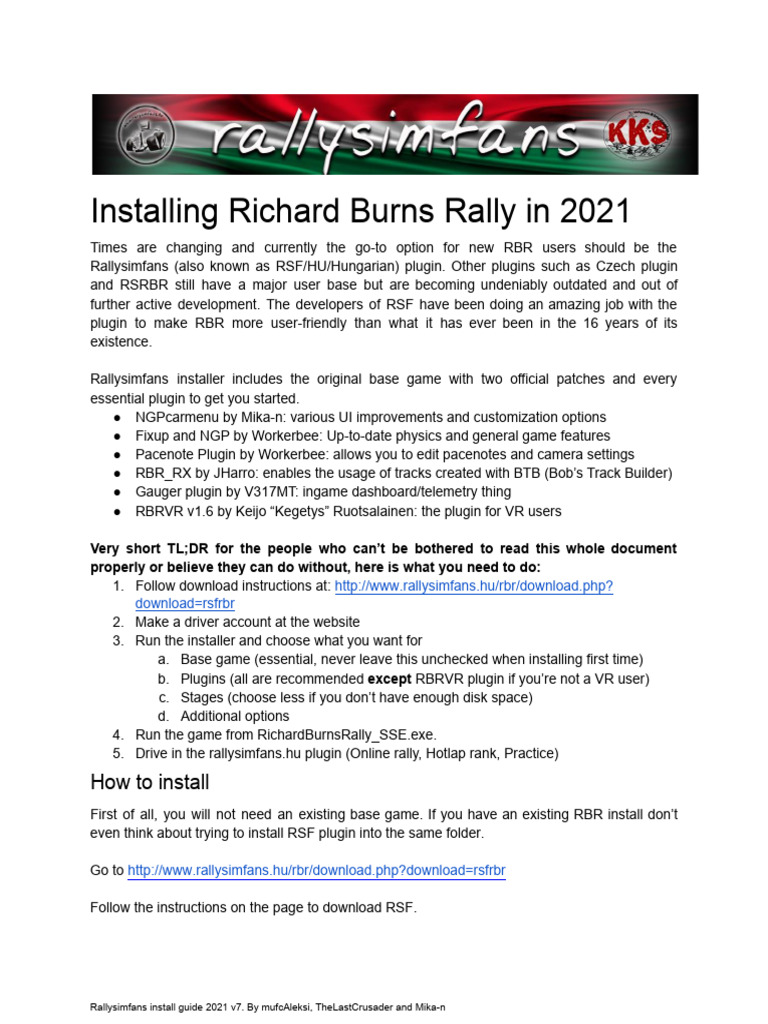 RBR Instructions v7 2 | Download Free PDF | Installation (Computer ...