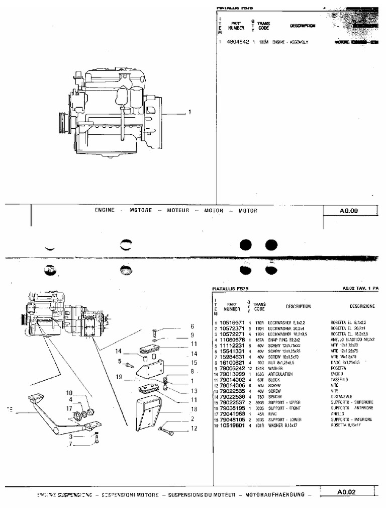 Fiat Allis Backhoe Loader FB7B Parts Manual | PDF