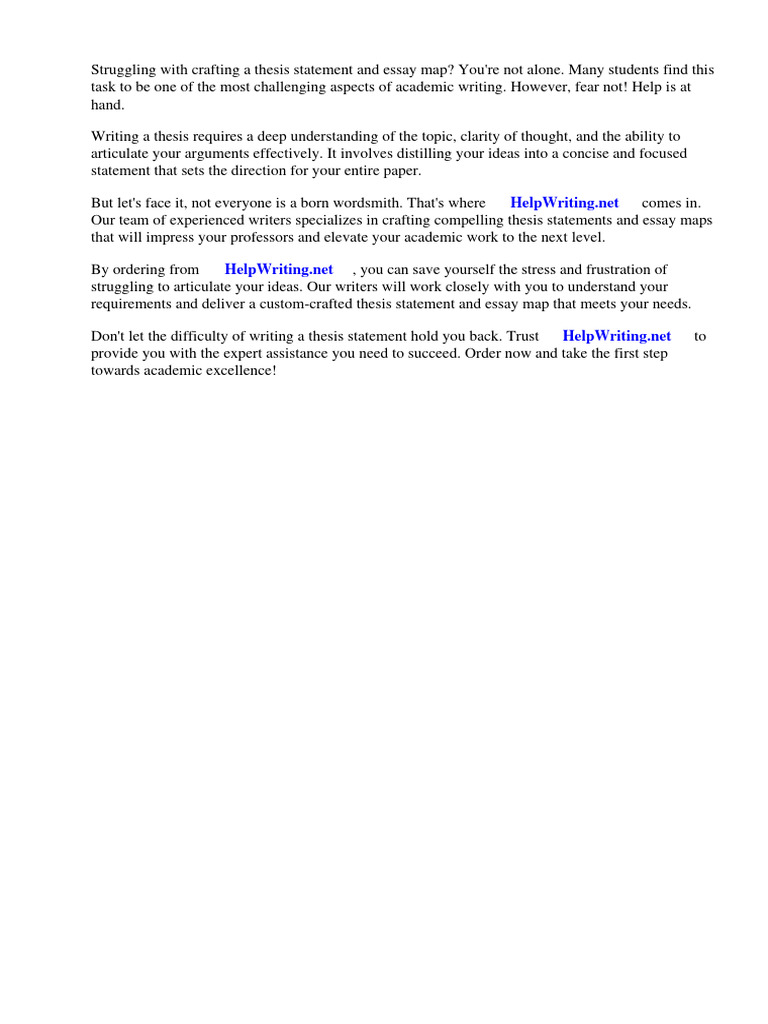 What is a Thesis Statement and Essay Map | PDF