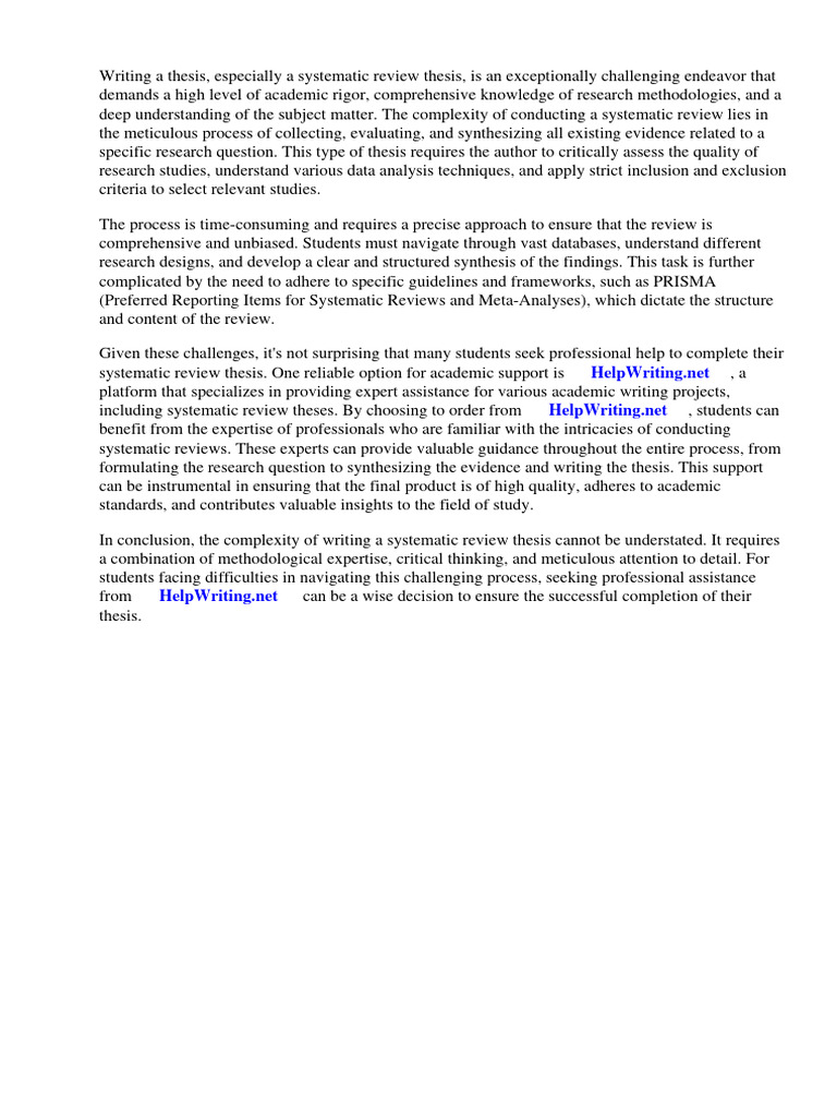 Systematic Review Thesis Example | PDF | Computers
