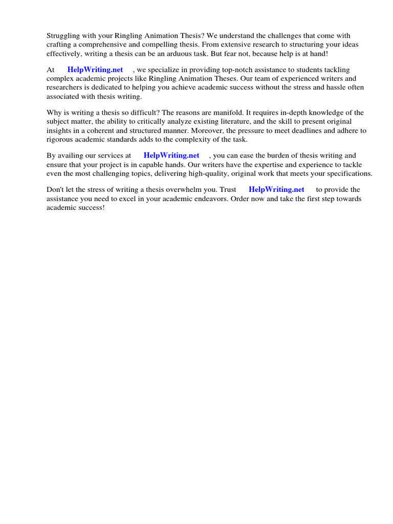 Ringling Animation Thesis | PDF