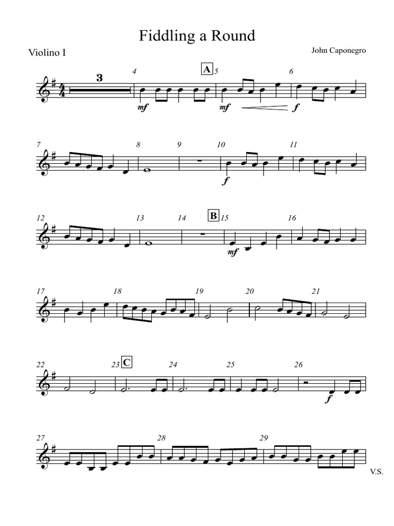 Fiddling A - Round - Violino I | PDF