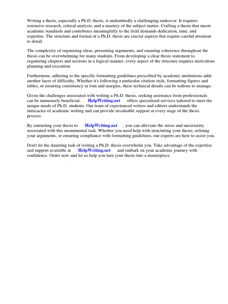 Phd Thesis Structure Format | PDF | Thesis | Doctor Of Philosophy