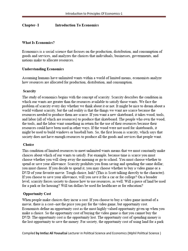 Principles of Economics: Key Concepts Explained | PDF | Utility | Macroeconomics