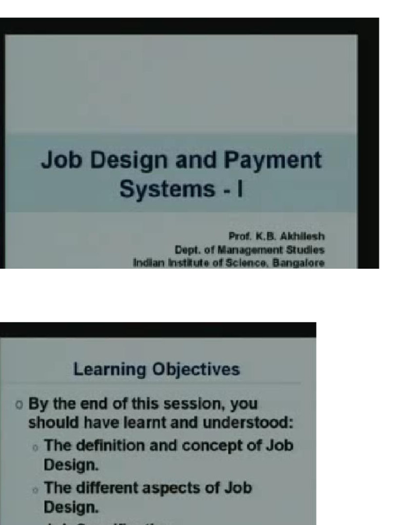 Design of Job and Payment I | PDF