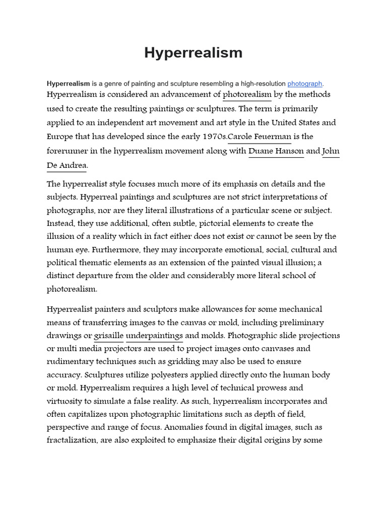 Hyperrealism | PDF