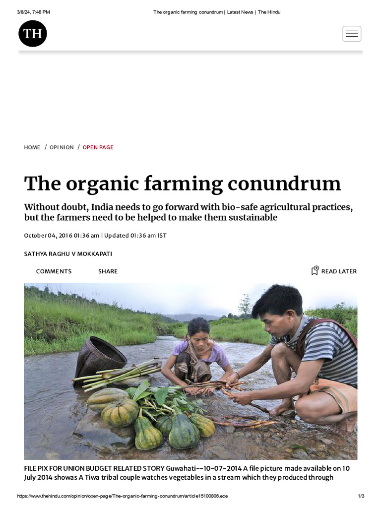 The Organic Farming Conundrum - Latest News | PDF | Organic Farming ...