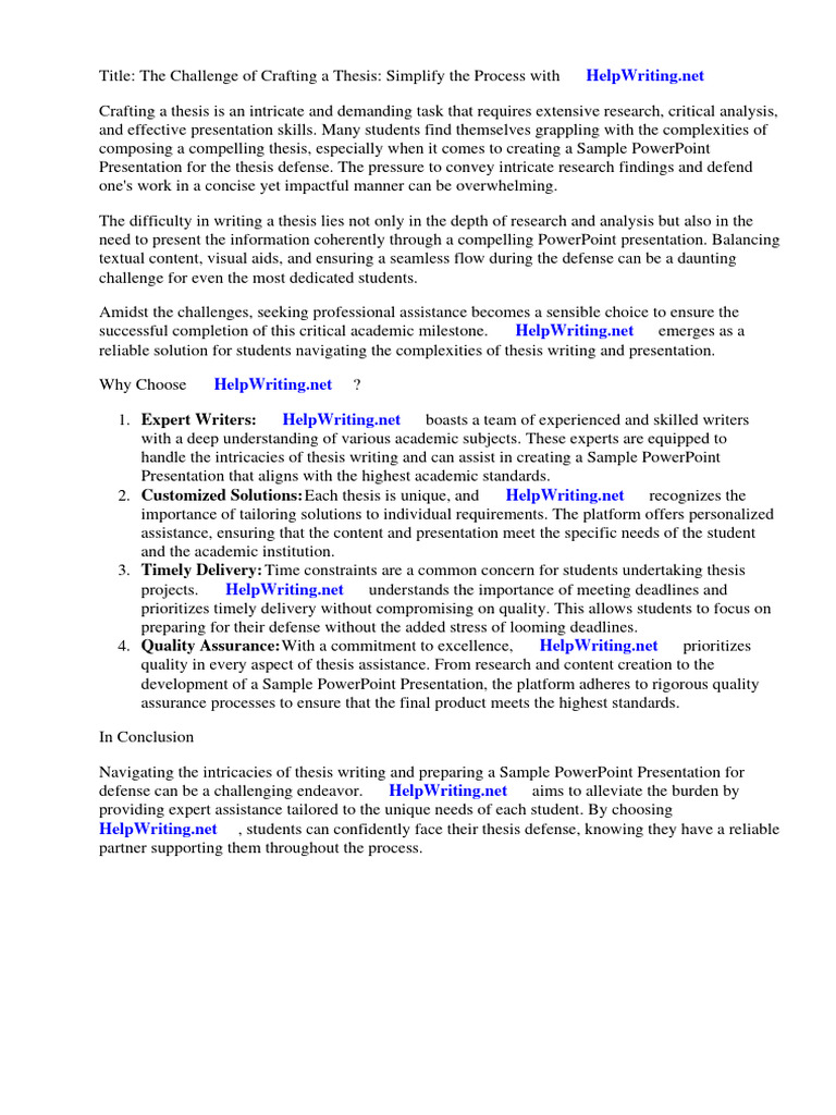 Sample Powerpoint Presentation-Thesis Defense | PDF | Microsoft Power ...