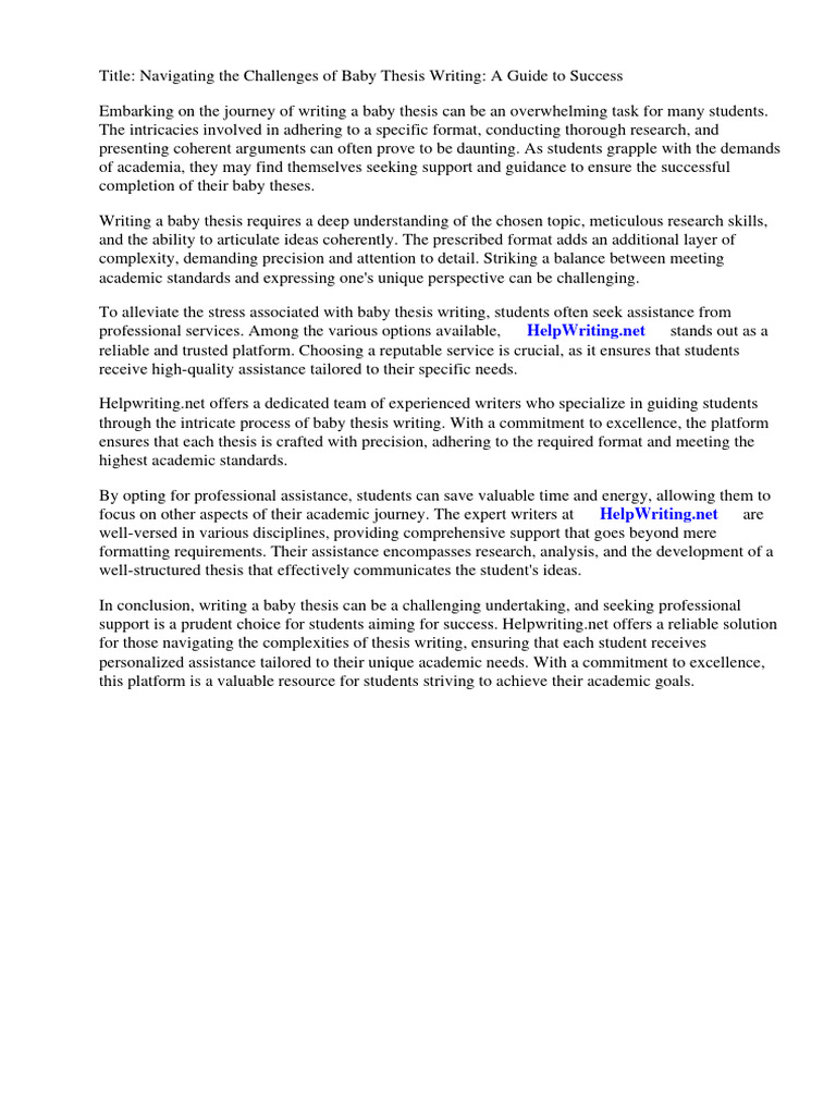 Baby Thesis Writing Format | PDF | Thesis | Essays