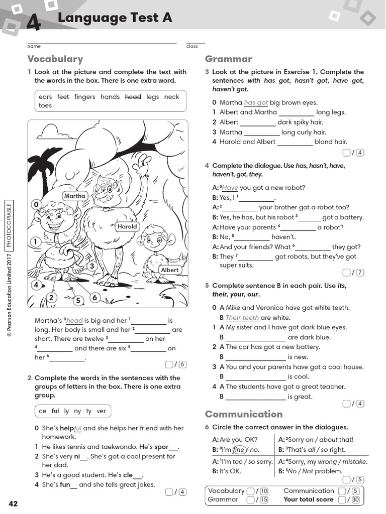 Vocabulary and Grammar Language Test | PDF