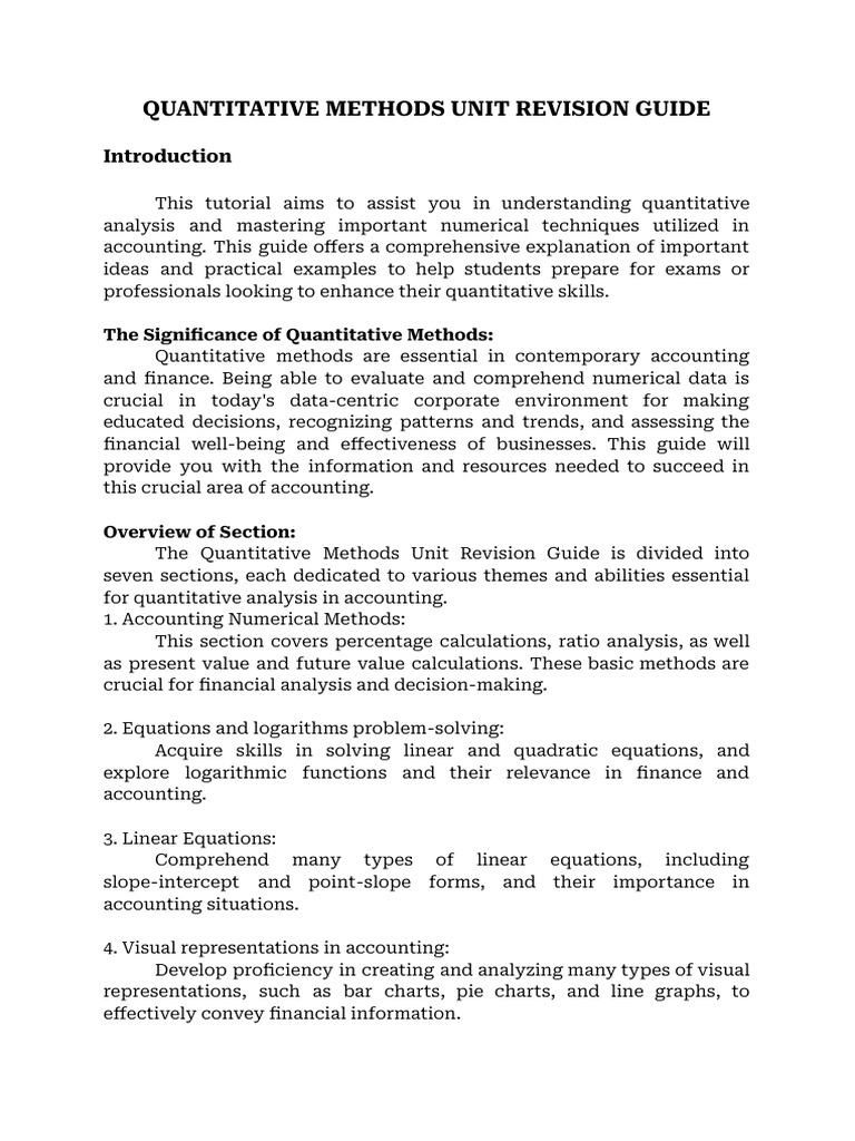 Quantitative Methods | PDF