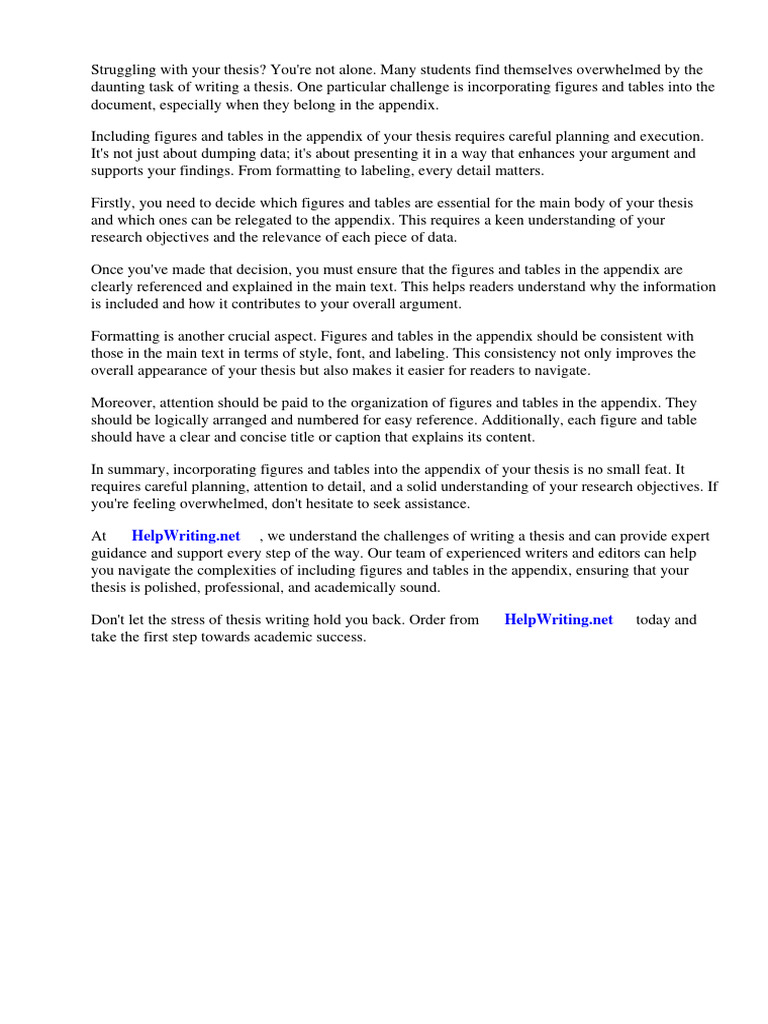 In Thesis Figures and Tables Are Included in Appendix | PDF | Thesis ...