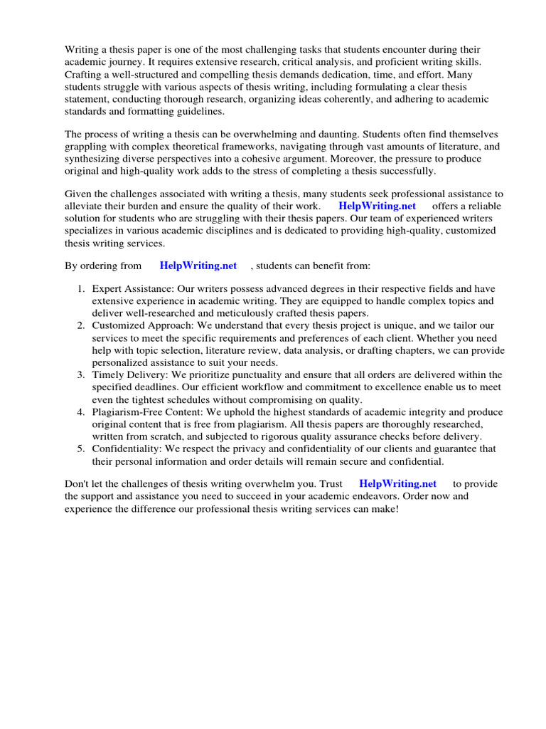 Thesis Paper Sample | PDF | Thesis | Bacteria