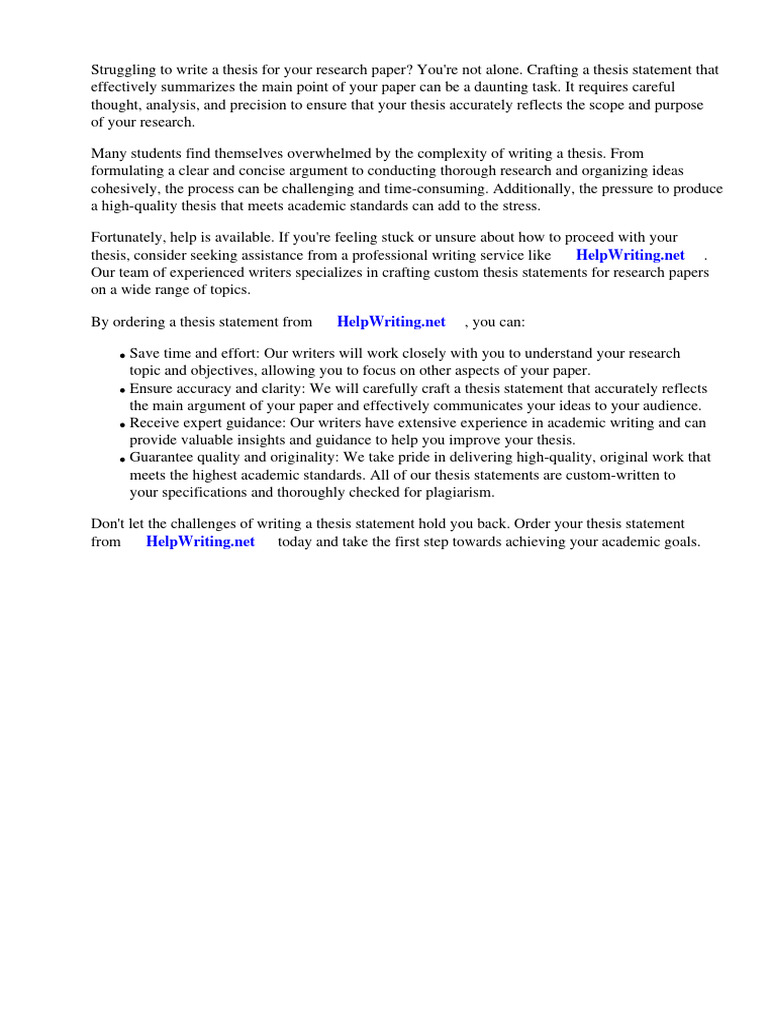 Thesis Examples For Research Paper | PDF | Thesis | Essays