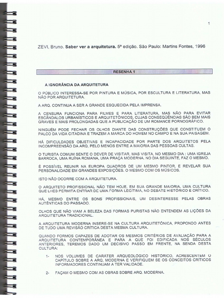 Resumos Zevi | PDF