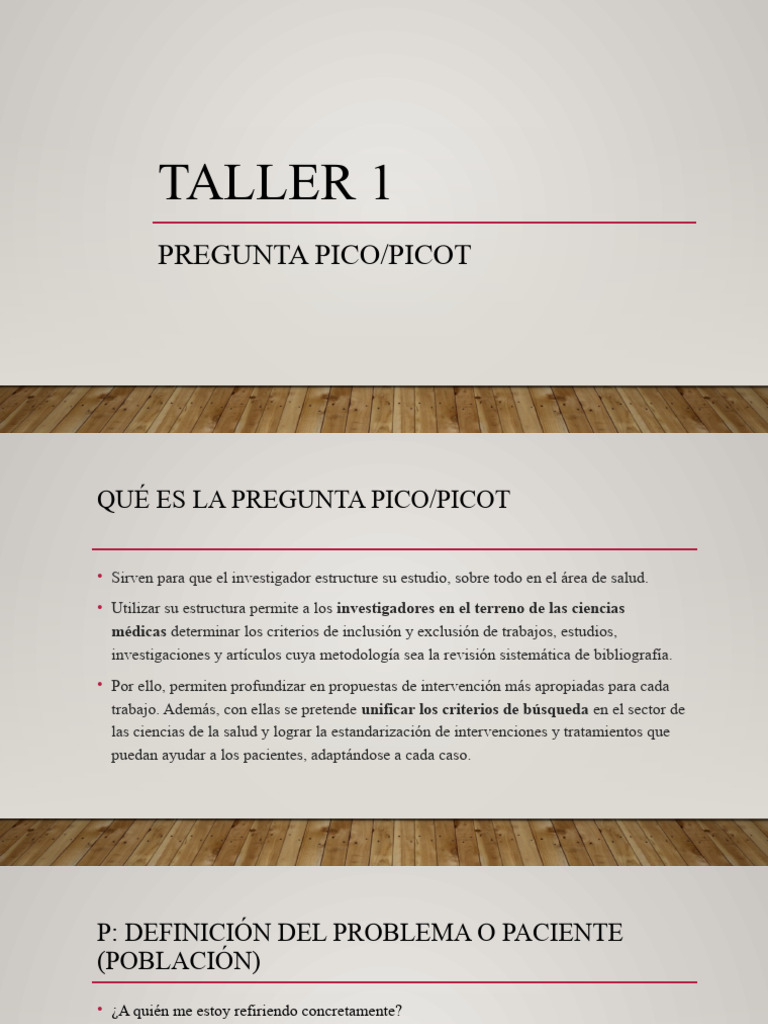 Guía para Preguntas PICO/PICOT | PDF | Crecimiento personal y ...