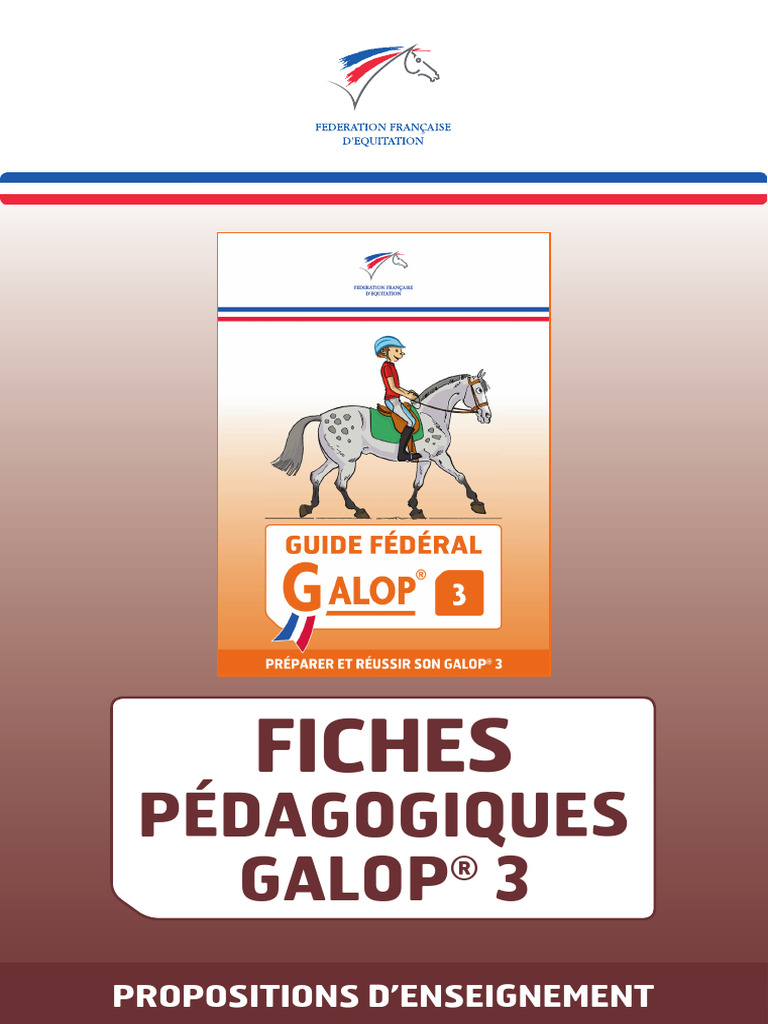Fiches Pedagogique Galop 3 | PDF | Allure (équitation) | Pédagogie