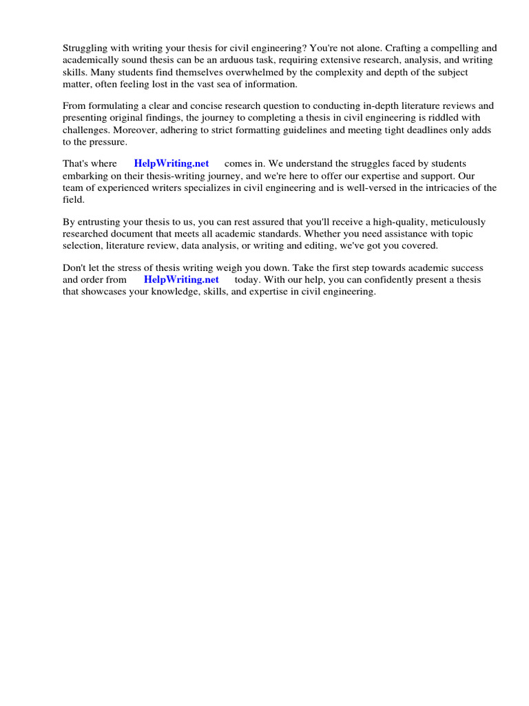 Thesis Title For Civil Engineering Students | PDF
