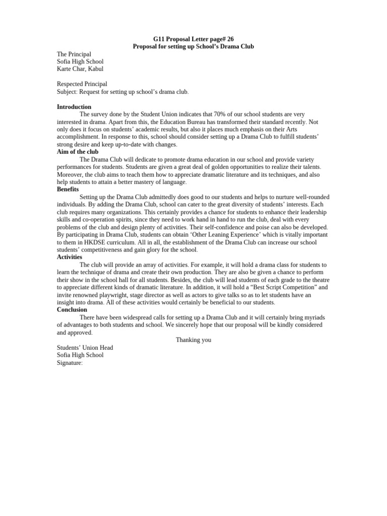 Proposal Letter | PDF | Art