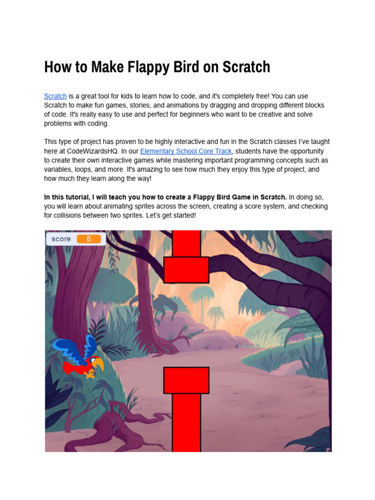 How To Make Flappy Bird Game | Download Free PDF | Scratch (Programming Language)