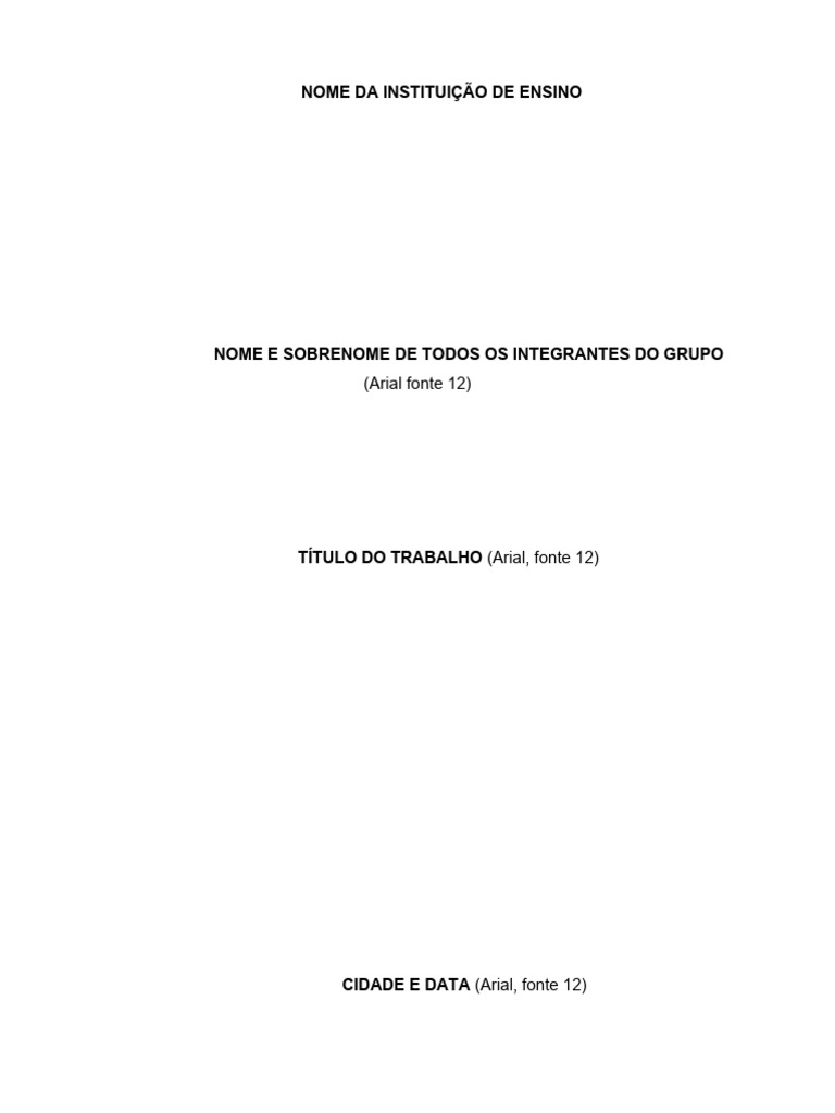 Estrutura de Trabalho Científico | PDF | Citação | Science
