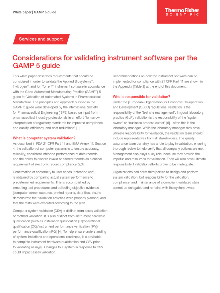 Computer System Validation Whitepaper | PDF | Verification And ...