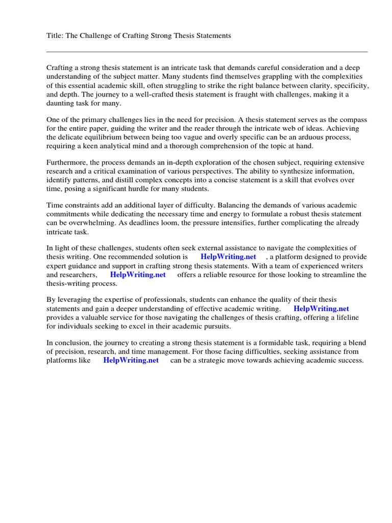 How To Write Strong Thesis Statements | Download Free PDF | Essays | Thesis