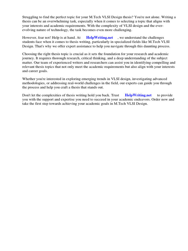 M.tech Vlsi Design Thesis Topics | PDF | Integrated Circuit | Field Programmable Gate Array