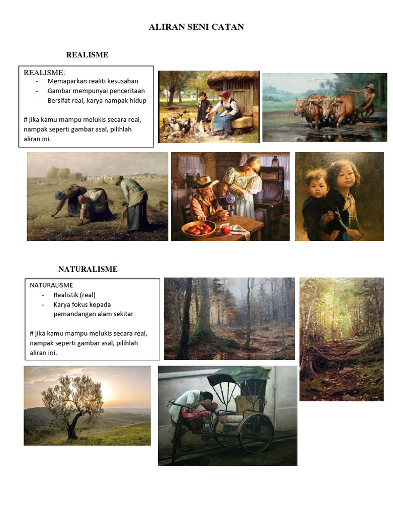 Aliran Seni Catan: Realisme dan Naturalisme | PDF | Seni