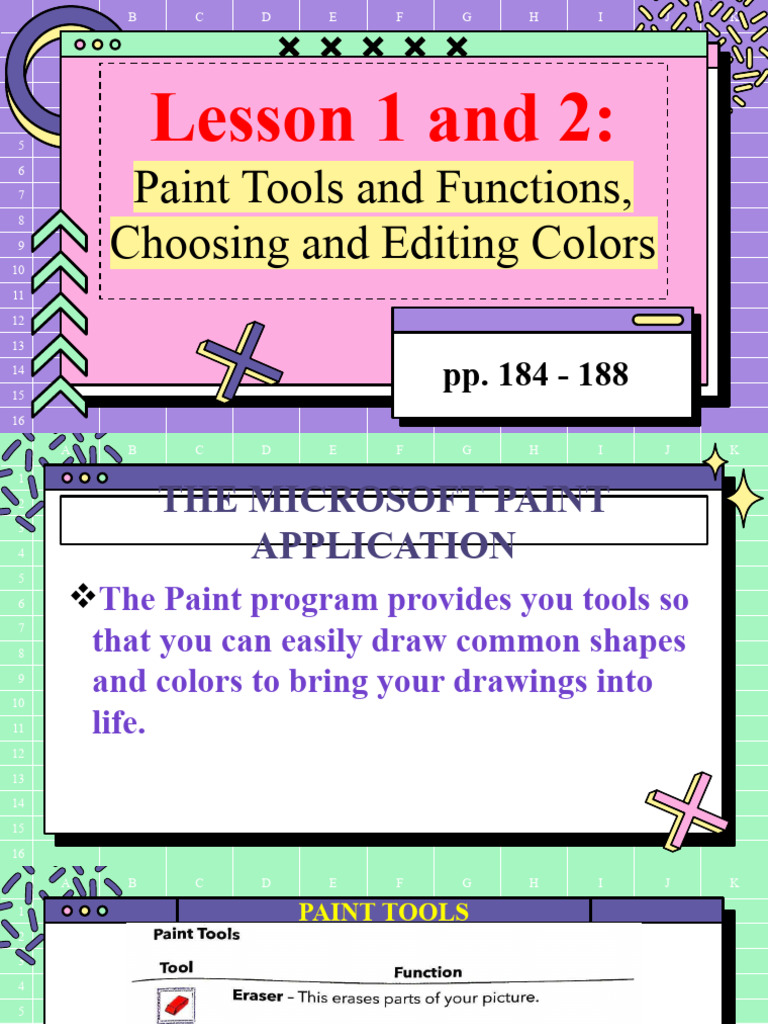 Computer 3rdQ Lesson 1-4 - Paint and Text Tools, Editing Image, and Gridlines | PDF | Cursor ...