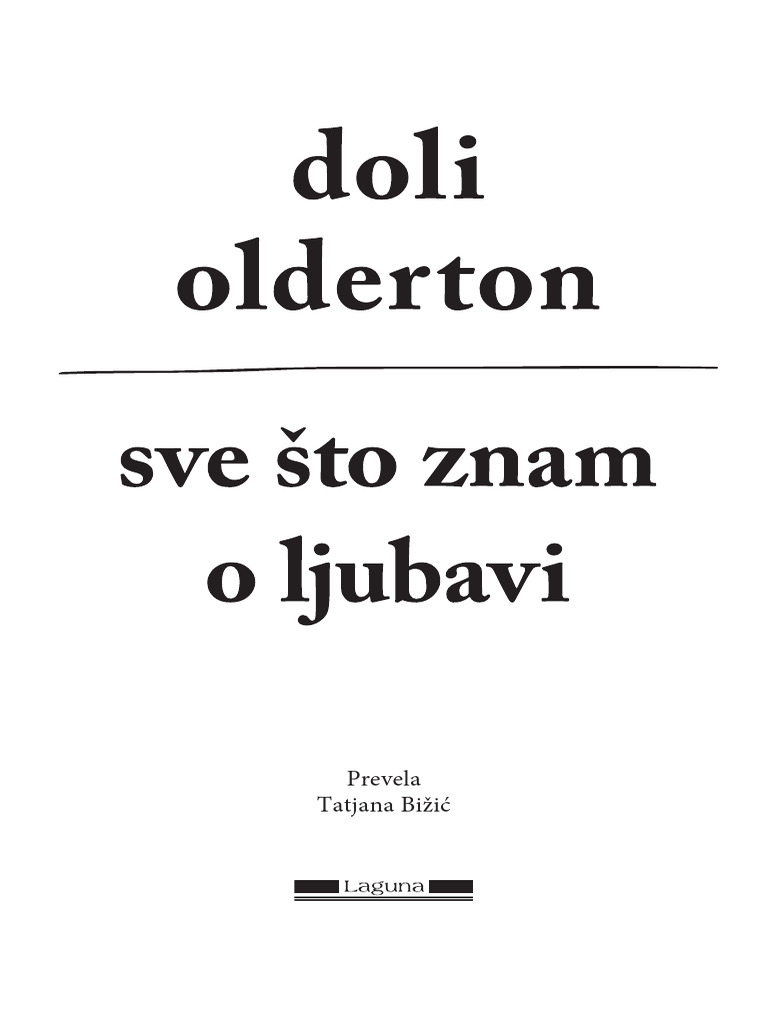 Laguna Sve Sto Znam o Ljubavi | PDF