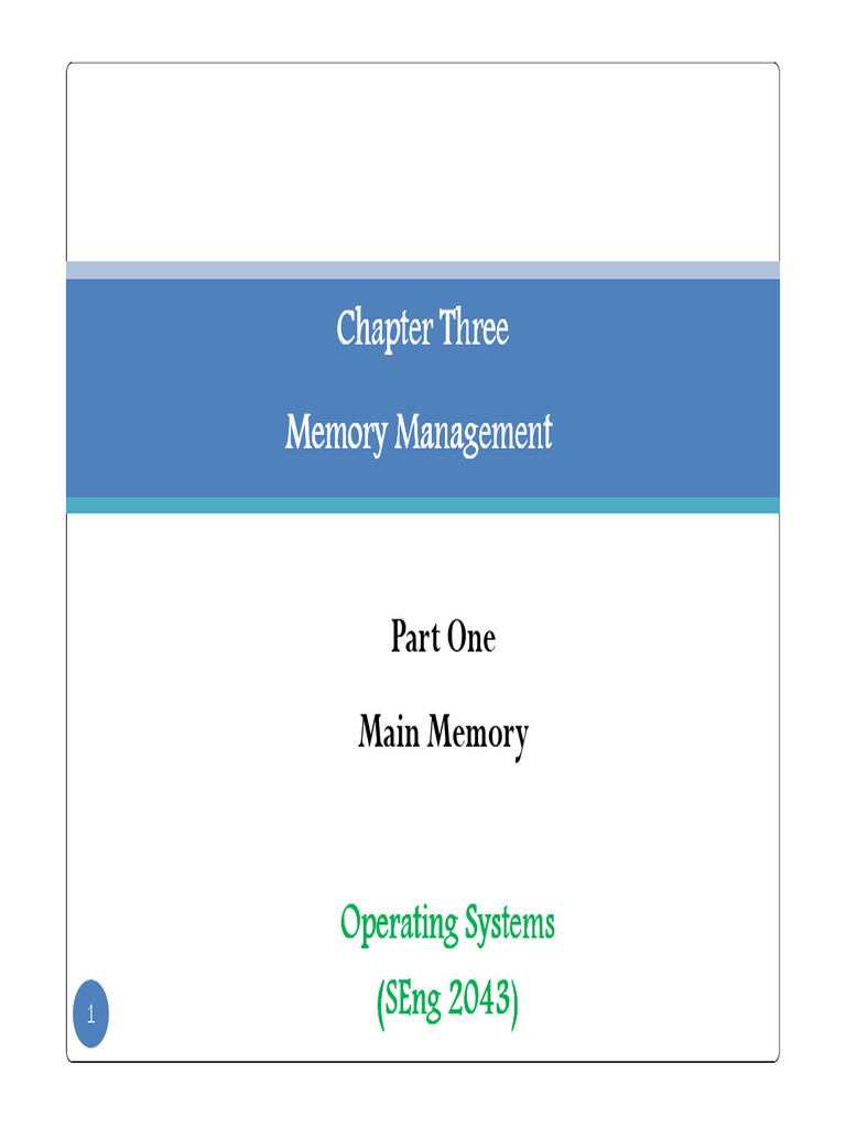 Chapter 3 Memory Management Part 1 Main Memory | PDF | Library (Computing) | Process (Computing)