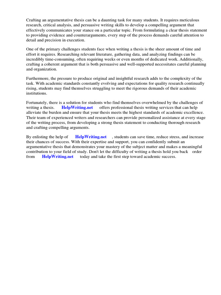 How To Make Your Thesis Argumentative | PDF | Essays | Thesis