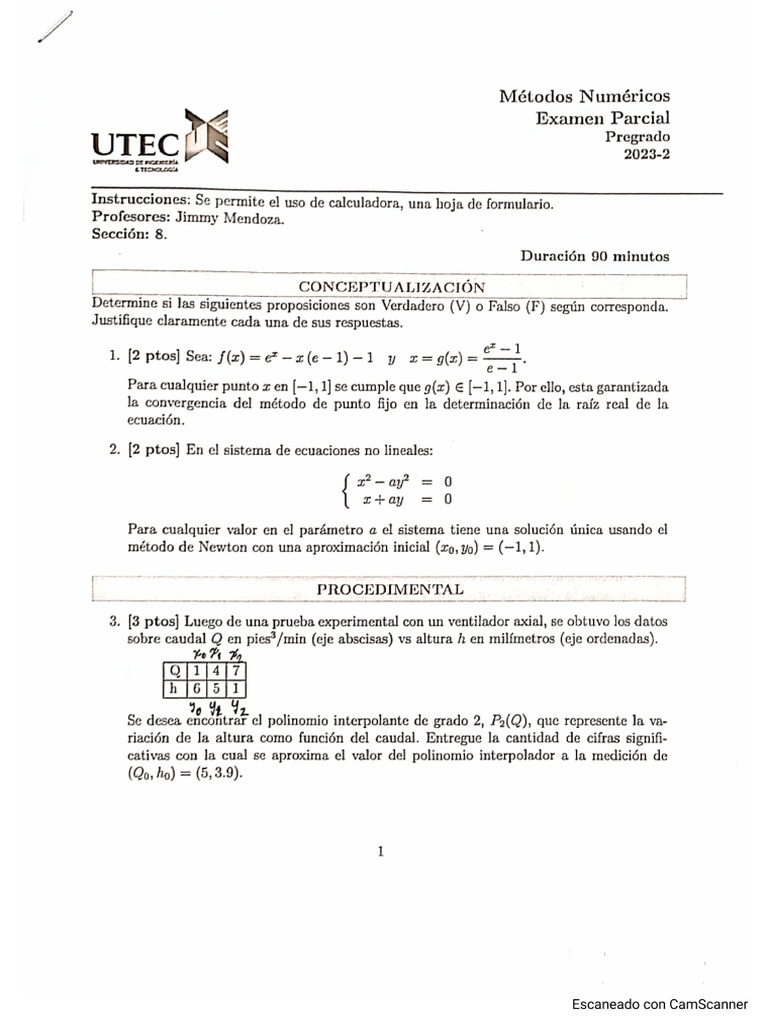 Examen Metodos Numericos | PDF