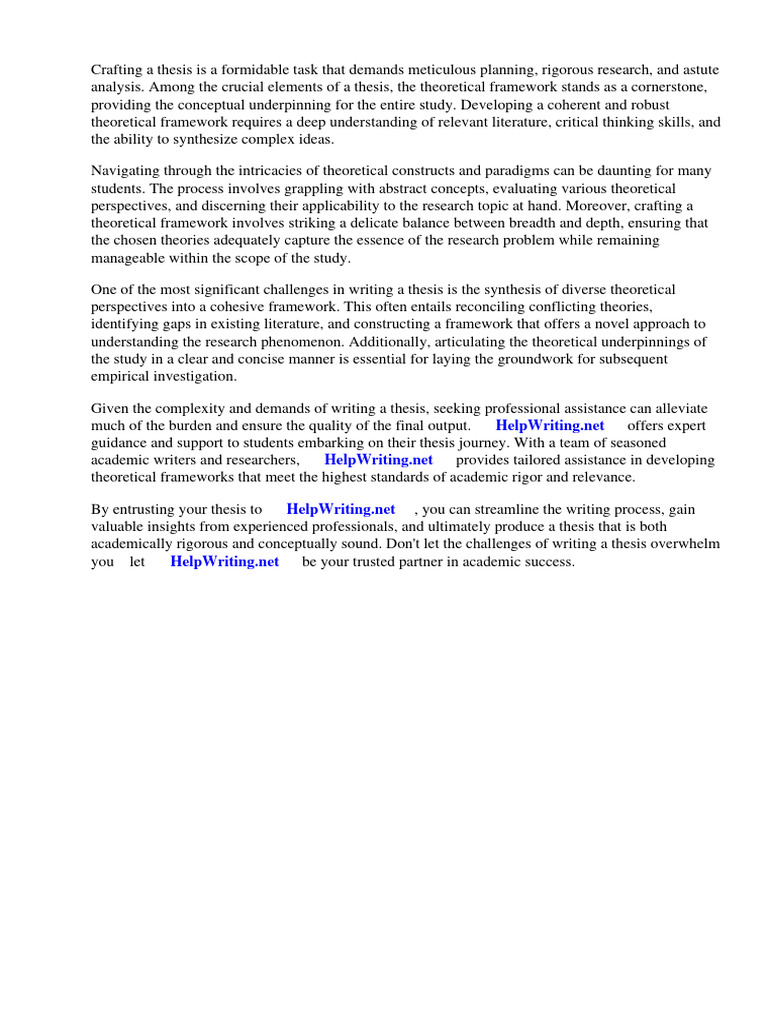 Sample Thesis Theoretical Framework | PDF | Theory | Thesis