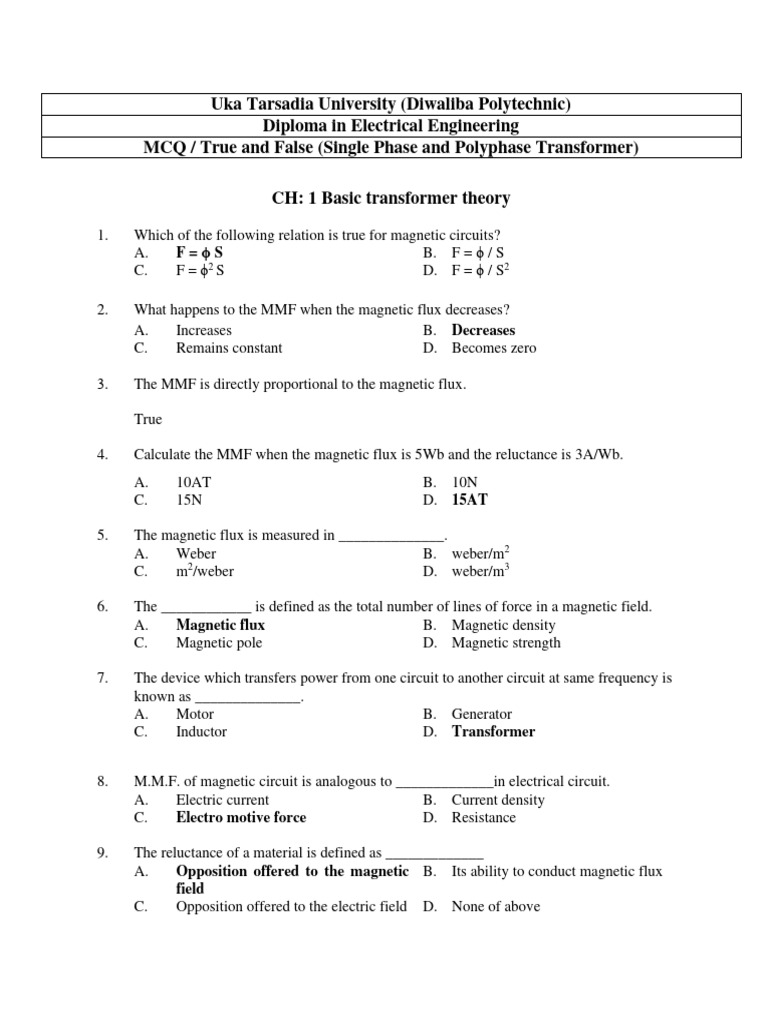 Single Phase and Polyphase Transformer | PDF | Transformer | Magnetic Field