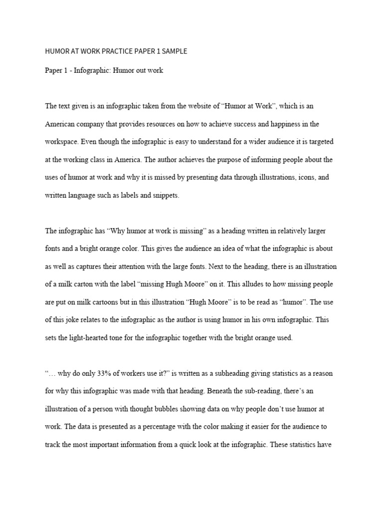 Paper 1 Humor at Work | PDF | Infographics | Humour