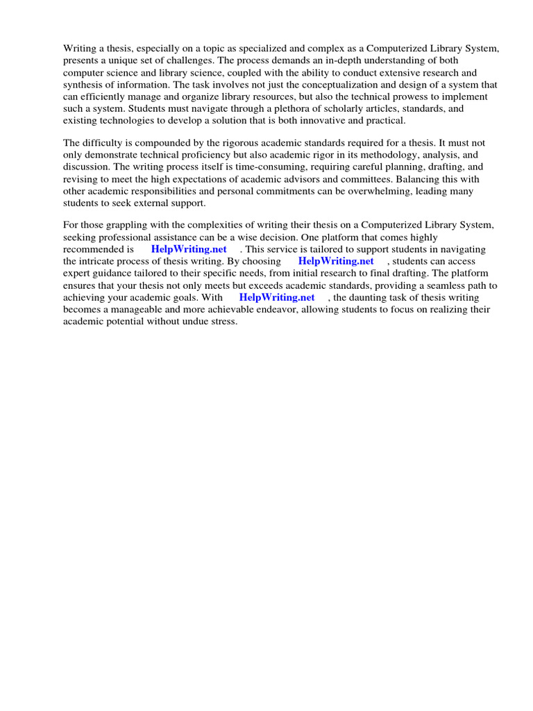 Computerized Library System Thesis | PDF | Libraries | Educational ...