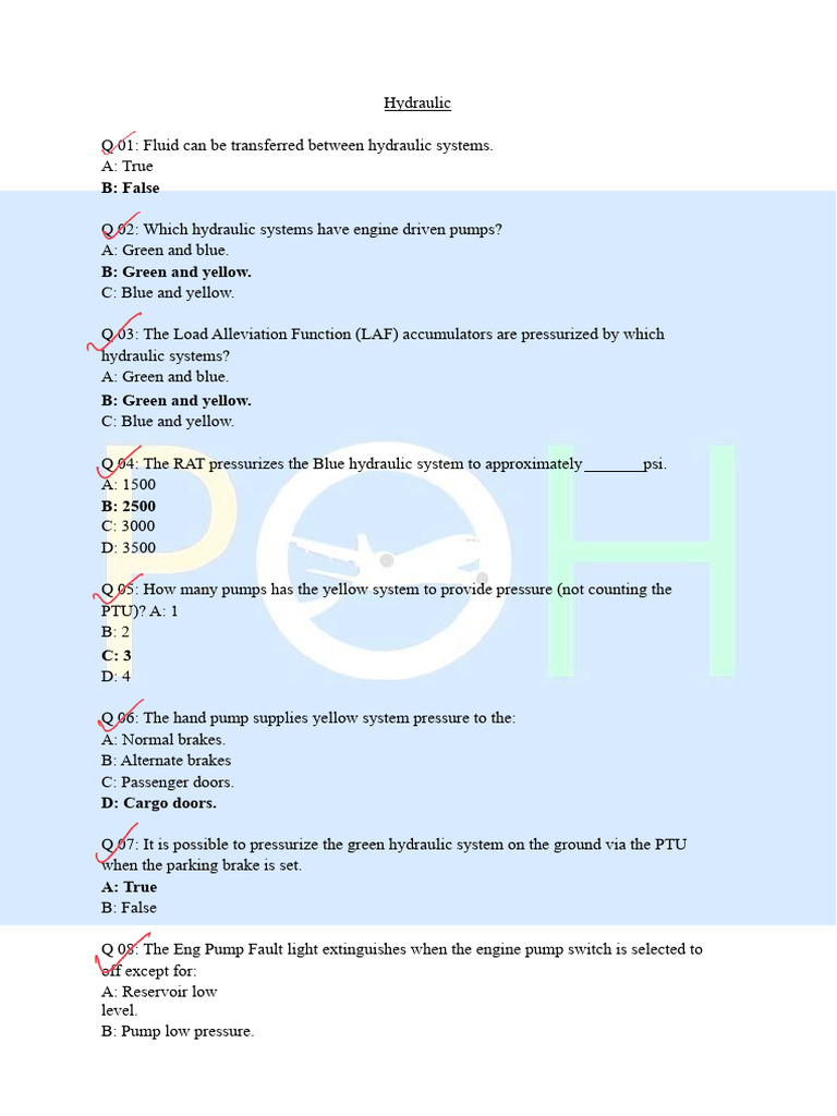Hydraulic Answers | PDF | Landing Gear | Pump