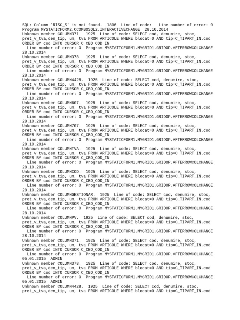errors | PDF | Parameter (Computer Programming) | Information Technology