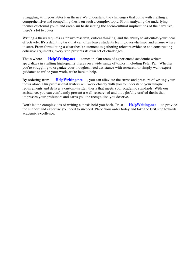 Thesis Peter Pan | PDF